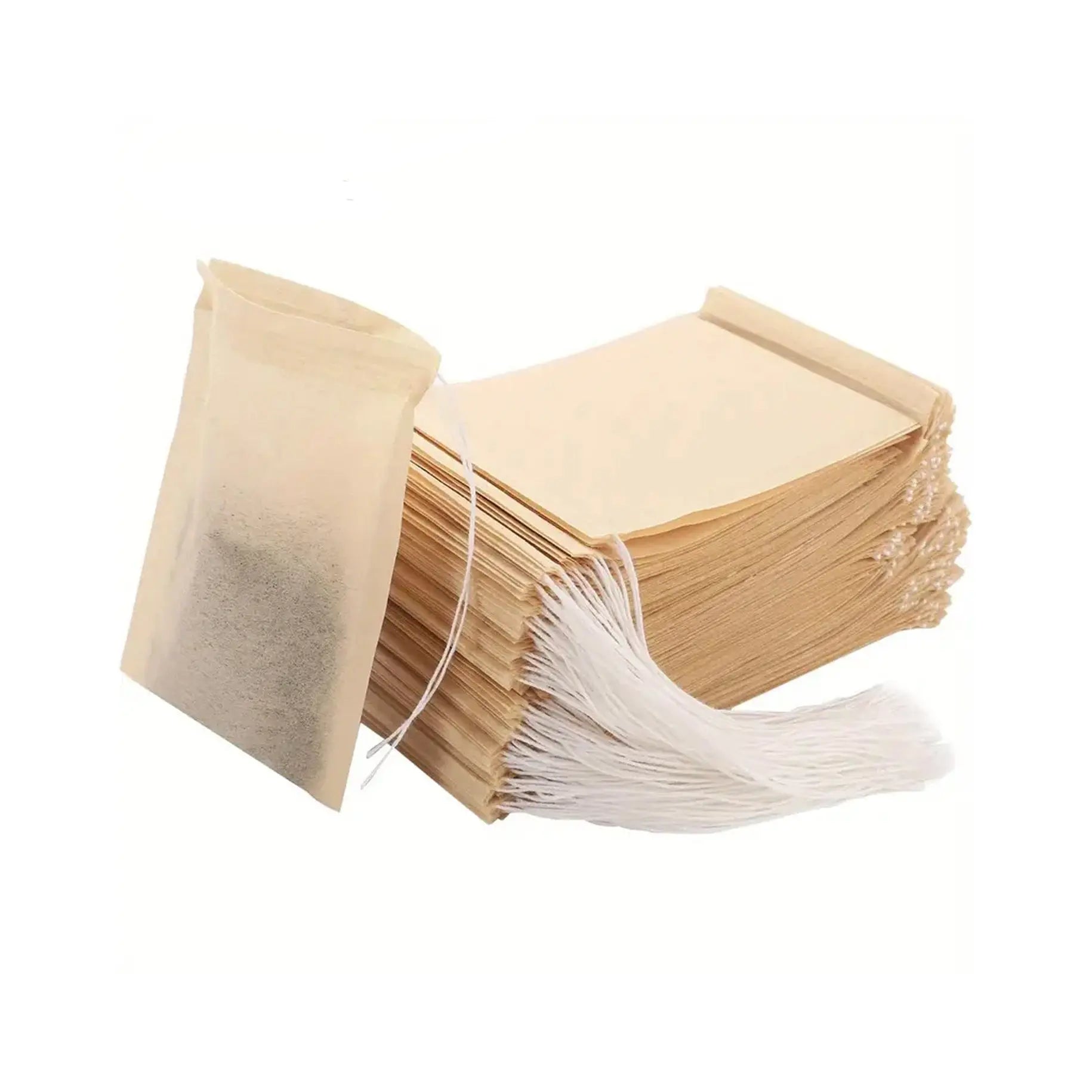 Natural Unbleached Tea Bags with Drawstrings: Disposable Tea Bag Filter ...